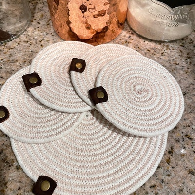 Cotton Rope Table Mats / Placemats / Mug Rugs With DARK ESPRESSO ...