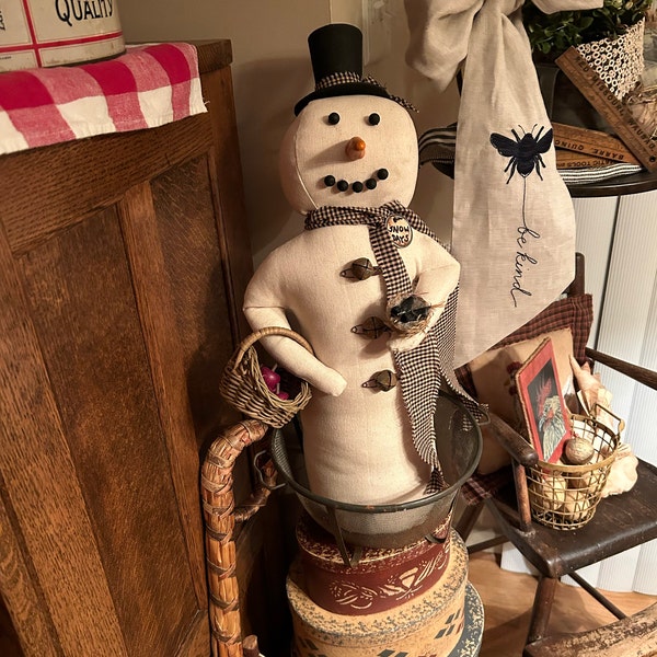 Primitive Simple Snowman Stump Doll~christmas Winter Epattern - Etsy