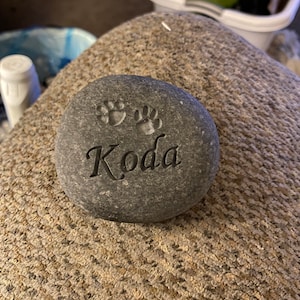 Custom Engraved Word Stone Personalized Grey Stone - Etsy