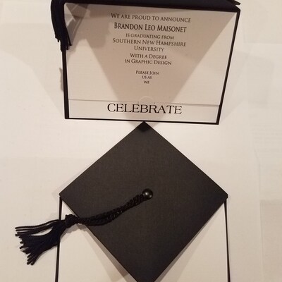 Graduation Party Invitation School Colors Graduation Cap - Etsy