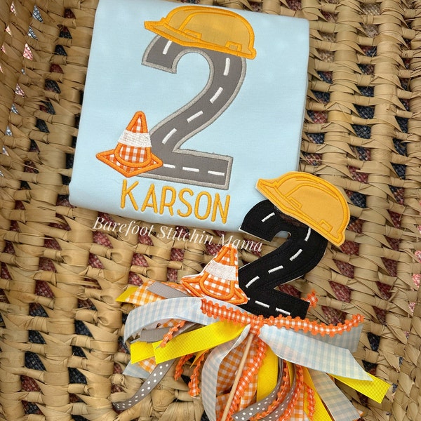 Construction Birthday Numbers. 4x4 5x7 Digital Applique Embroidery ...