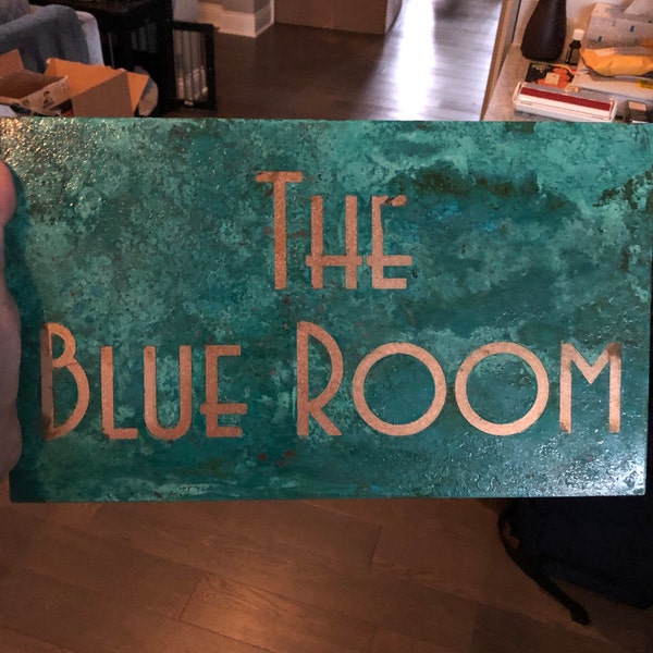 Copper Custom Sign- Personalized With Last Name - Copper Patina Sign ...