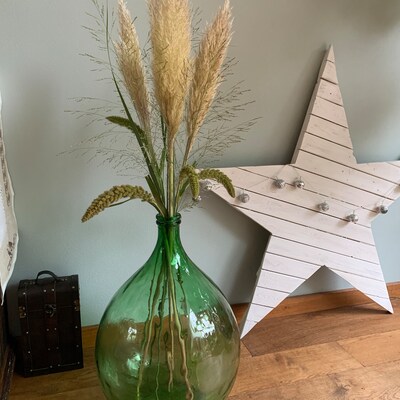 Round Flat Demijohn Table Vases Design Green Demijohns Green Onion Vase ...