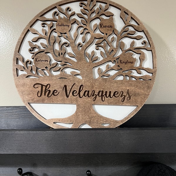 Family Sign, Custom Laser Engraved Family Tree Sign, Personalized ...