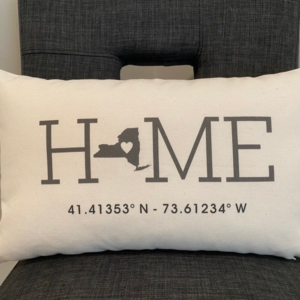 Coordinates Pillow, Latitude Longitude Customized Home Pillow ...