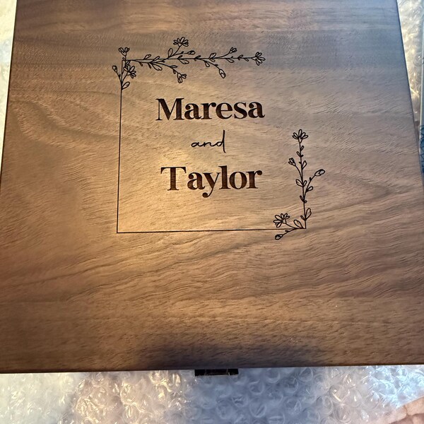Wood Wine Box (design 1) - Congratulations - Walnut or Pine Wine ...