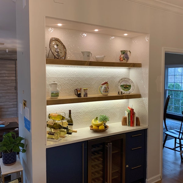 Floating Shelf With LED Lights, Kitchen Shelving, FREE Shipping ...