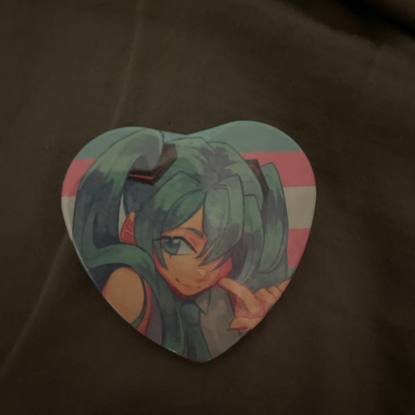 Miku Holographic Heart Buttons - Etsy