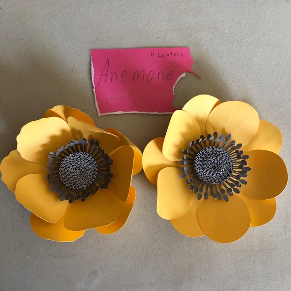 Mini Anemone Template Paper Flower Small/medium/large PNG SVG DXF ...