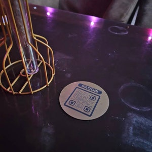Engraved QR Code Plate to Put on a Table Logo Table - Etsy