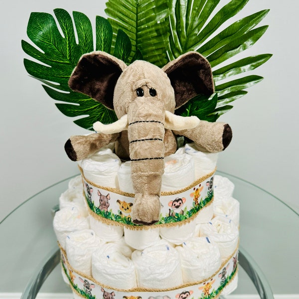 Girl Pink Elephant Baby Ribbon, Diaper Cake Ribbon, Girl Baby Shower ...