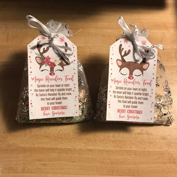 Editable Magic Reindeer Food Tags, Christmas Hang Tags Printable ...