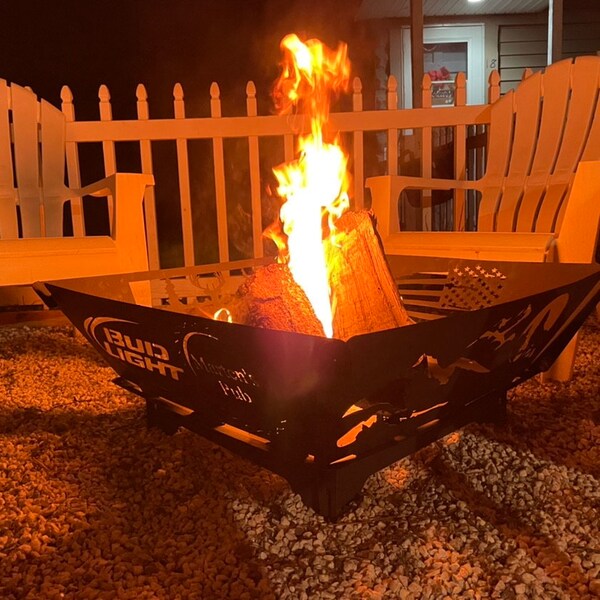 American Flag Fire Pit, Full Custom Personalized Gift, Gift for Him ...