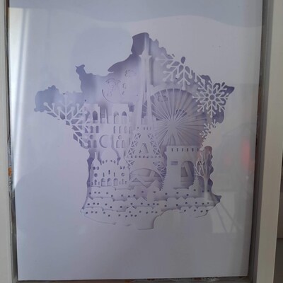 France Paris Paper Light Box Template, Shadow Box Template, Shadow Box ...