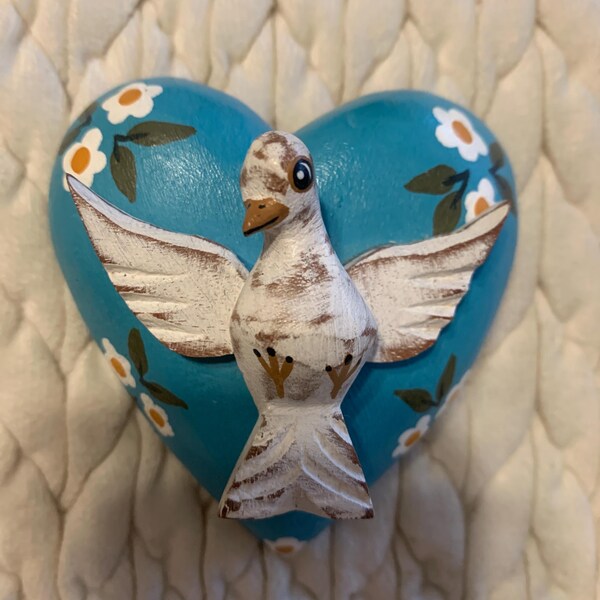 Holy Spirit of God 7 1/2” Wall Trinity Dove Statue - Wall Plaque - Wood ...