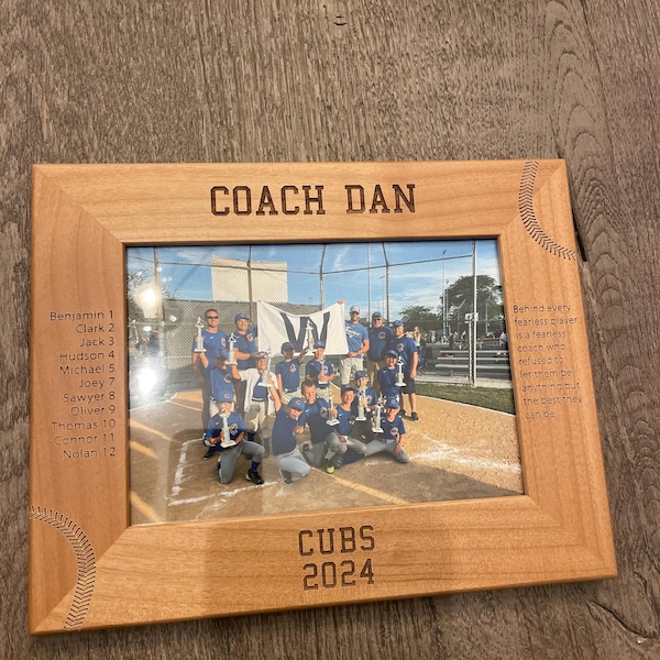 Baseball Coach Picture Frame, Engraved Coach Gift, Baseball Coach Gift ...