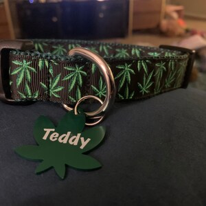 SALE Laser Engraved Cannabis Pot Weed Leaf Personalized Custom Dog or ...