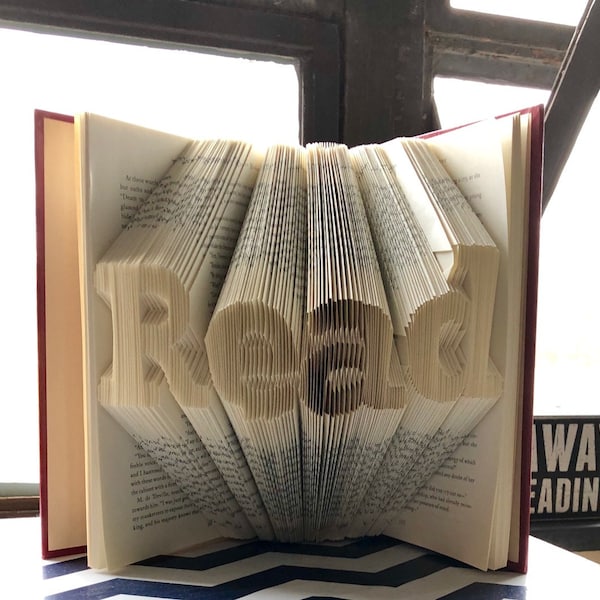 Folded Book Art- Read - Etsy