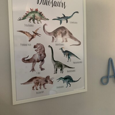 Dinosaur Downloadable Prints Watercolor Montessori Educational Posters ...