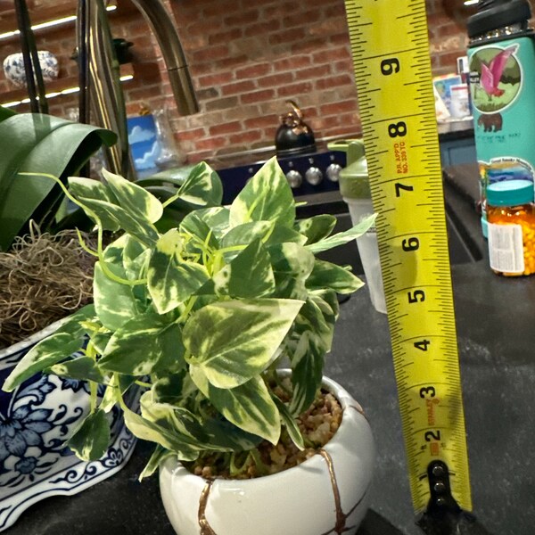 Kintsugi Planter W Artificial Plant - White & Gold - Kintsugi Flower ...