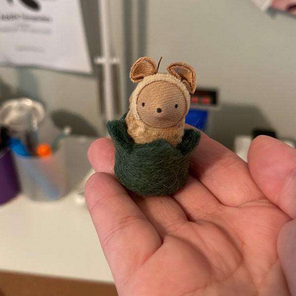 Little Critter in a Hedge Cozy // Waldorf Toy // Mouse Doll // Mole ...