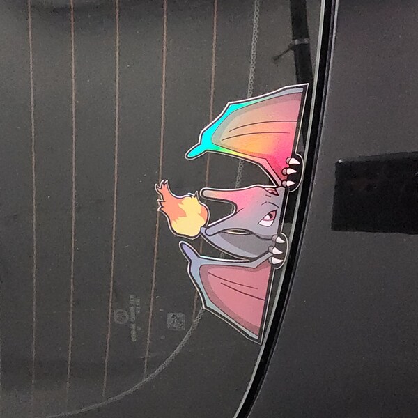 Holo Shiny Charizard Peeker Sticker - Etsy