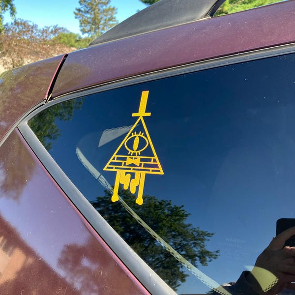 Gravity Falls - Bill Cipher Vinyl Decal (gold Holo) - Etsy