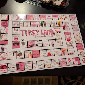 Tipsy Land Party Adult Drinking Board Game Game Night - Etsy