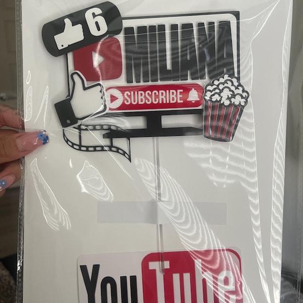 Youtube Cake Topper, Social Media Birthday Theme, Youtube Cupcake ...