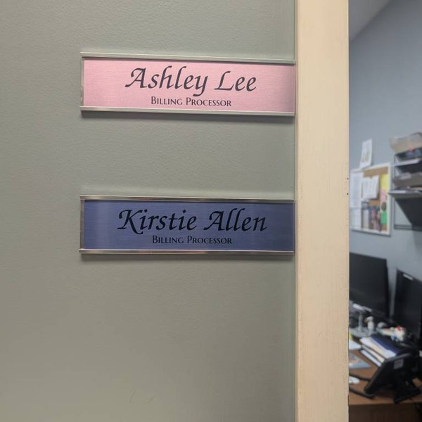 Personalized Desk Name Plate With Card Holder and Pen Holder Walnut ...