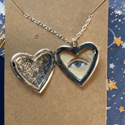 Custom Hand-painted Lovers Eye Locket Pendant Necklace - Etsy