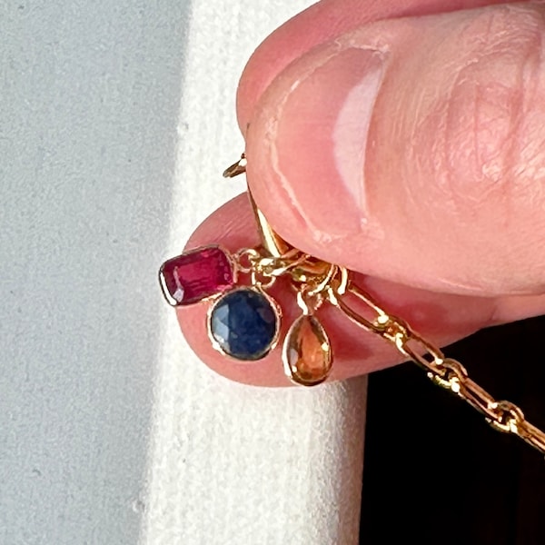 Ruby/18k Gold Charm Pendant/emerald Cut Ruby Charm/minimal Handmade ...