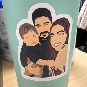 Personalized Stickers Matte or Glossy Minimal Custom Drawing Portrait ...