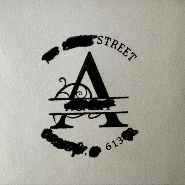 Custom Address Stamp, Self-inking Round Monogram Address Stamp ...