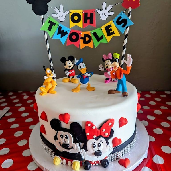 Mickey Mouse Clubhouse Birthday Cake Bunting Topper - Oh Two-dles Cake ...