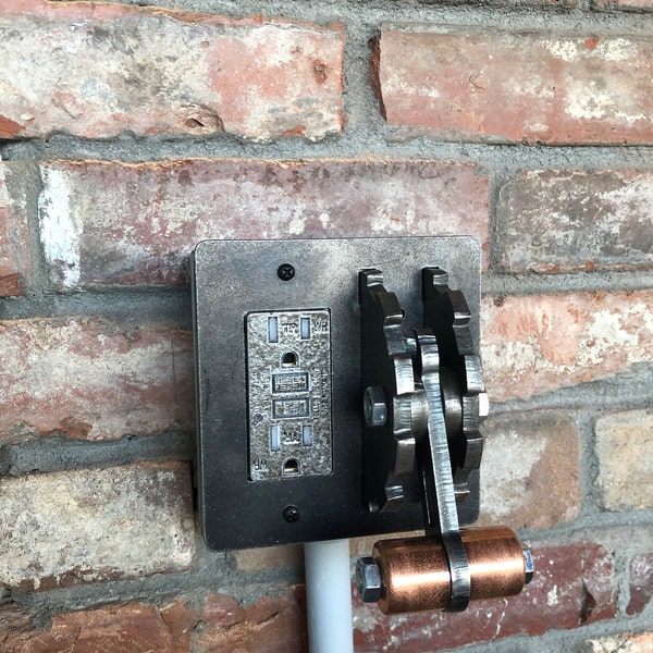 Industrial Steampunk Light Switch Plate With Rocker or Dimmer Plate ...