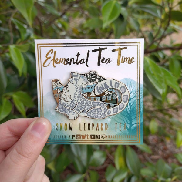Snow Leopard Teapot and Teacup Enamel Pins - Etsy