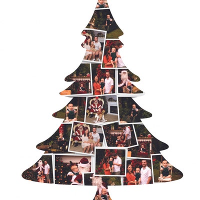 Tree Shape Photo Collage Template, Modern Genealogy Photo Frame, Gift ...