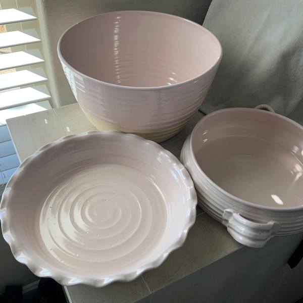 Handmade Pottery Pie Plate Ceramic Dish Handmade Pie Plate Casserole ...