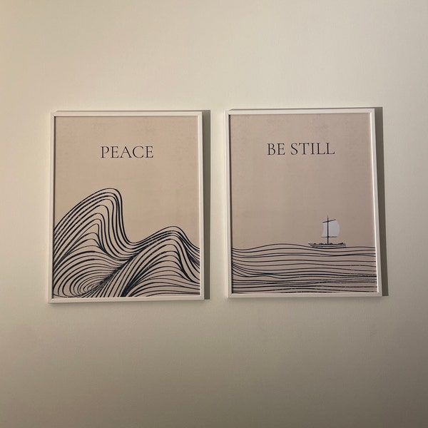 Jesus Calms Storm ("peace Be Still"), DIGITAL PRINT, Bible Art, Jesus ...