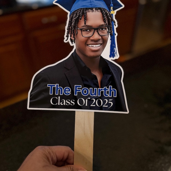 Custom Graduation Photo Fan| Personalized Graduation Fan| Grad Paddle ...