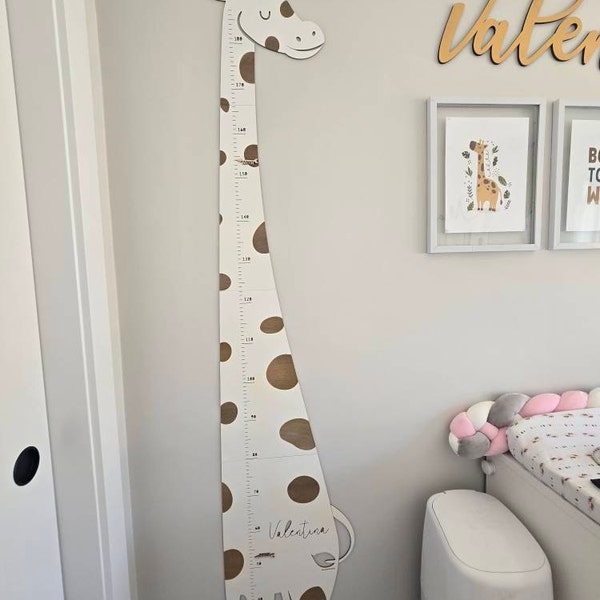 Safari Nursery Decor - Giraffe Growth Chart - Kids Height Chart ...
