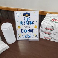 Stop Resisting Table Sign Police Officer Party Sign Police - Etsy