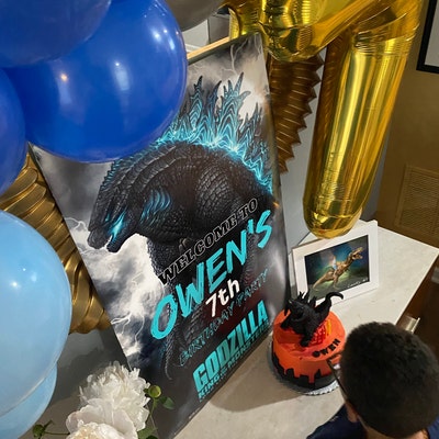 Godzilla Welcome Sign Godzilla Birthday King of Monsters Digital ...