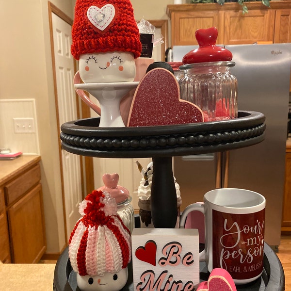 Valentine's Day Decor Personalized Wood Heart Block Love Set ...