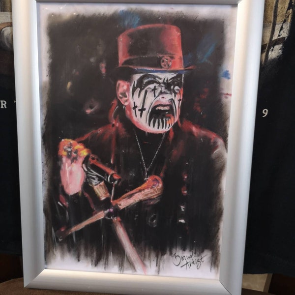 PRINT of a Hand Drawn Charcoal Pencil Portrait King Diamond Size A3 - Etsy