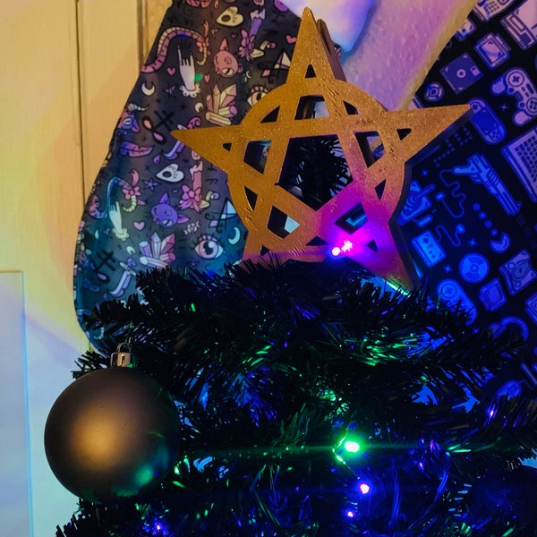 3D Pentagram Christmas Tree Topper // Gothic Hexmas Halloween Yule ...