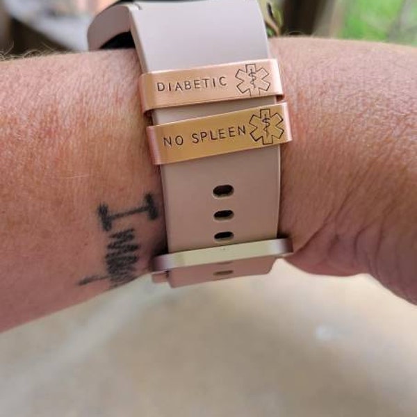 Smart Watch Charm | Medical Alert Slide for Watch Band, Personalized ID ...