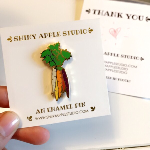 Rainbow Carrots Enamel Pin - Vegetable Colorful Produce// Lapel Pin ...