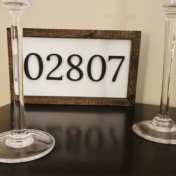 Zip Code Sign | House Number Sign | Area Code Sign | 3D Laser Wood Sign ...